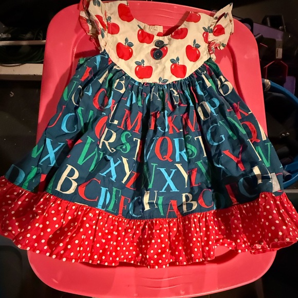 Eleanor Rose | Dresses | Eleanor Rose Blue Alphabet Dress With Red ...